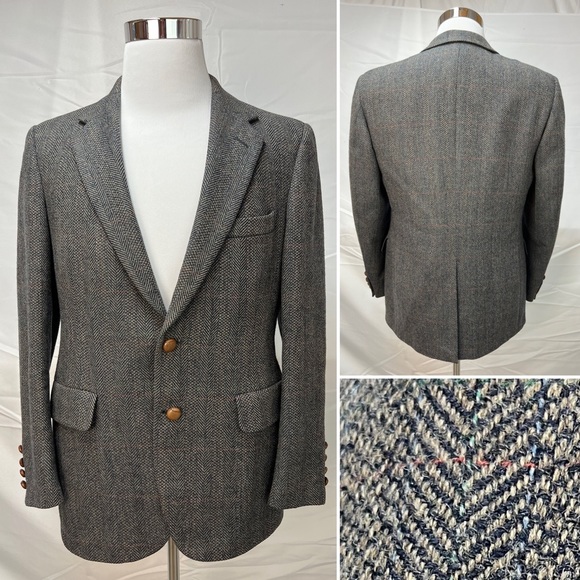 Vintage | Suits & Blazers | Vintage Stafford Tweed Herringbone Plaid ...